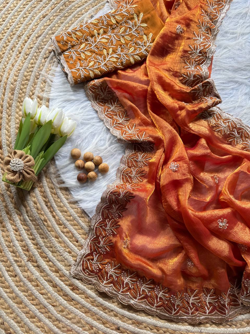 Rich Fandy silk blend fabric with a subtle sheen saree – Saanju Fashion