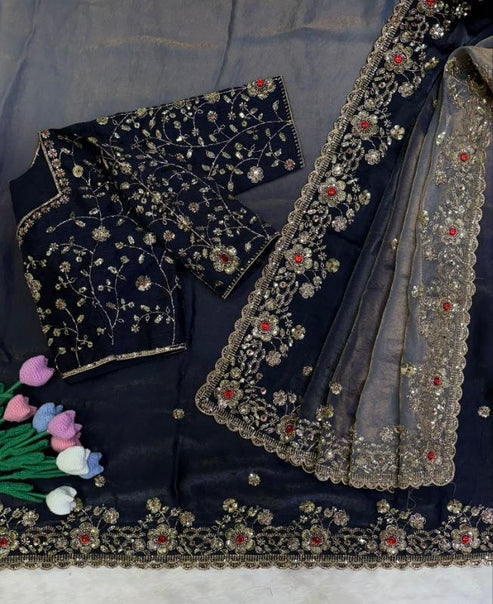 Fendy Satin in shaded fab Saree – Saanju Fashion